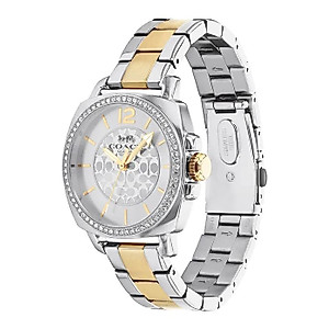 COACH 14503143 Silver Dial Two-Tone Gold/Silver Stainless Steel Bracelet Ladies Boyfriend 34mm Watch
