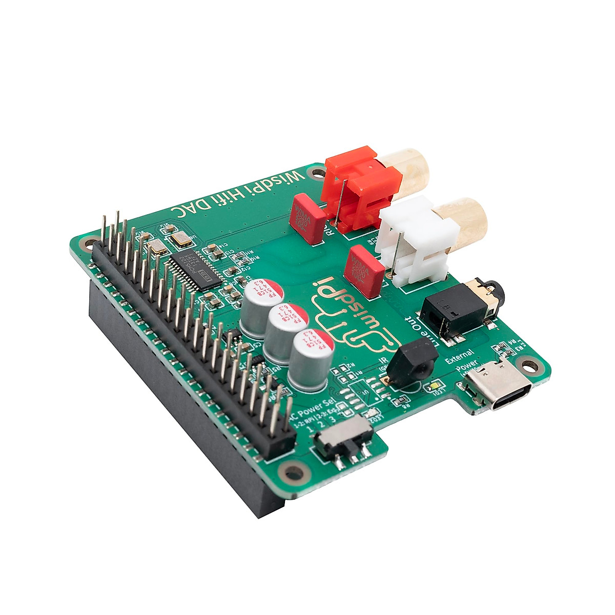 Raspberry Pi HiFi DAC HAT Audio Card Expansion Board for Raspberry Pi 4, Pi 3 B+, Pi 3 B, Pi 2, Pi B+, Pi Zero/Zero W