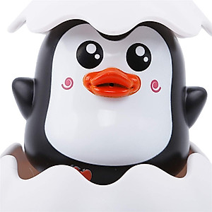 Idiytip Baby Bathing Toy Duck Penguin Egg Water Spray Sprinkler Bathroom Sprinkling Shower Swimming Water Toys Kids Gift,penguin