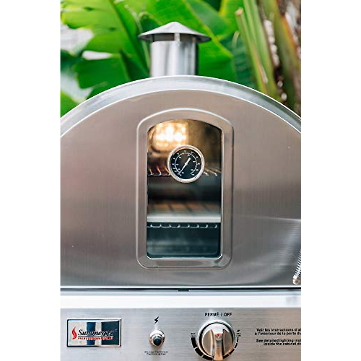 Summerset 'The Oven' Outdoor Built-in or Counter Top Large Capacity Gas Oven with Pizza Stone and Smoker Box, 304 Stainless Steel Construction, Natural Gas