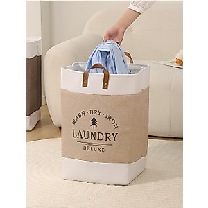 TNLG Bathroom Dirty Clothes Organizer Baske, Foldable Clothes Hamper, Foldable Storage Basket, Freestanding Laundry Hamper, Large Laundry Basket 65L