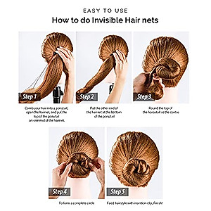 FANDAMEI Hair Accessory Set: 20 Invisible Nets, 4 Donut Makers, 5 Elastics, 20 Bobby Pins (Brown)