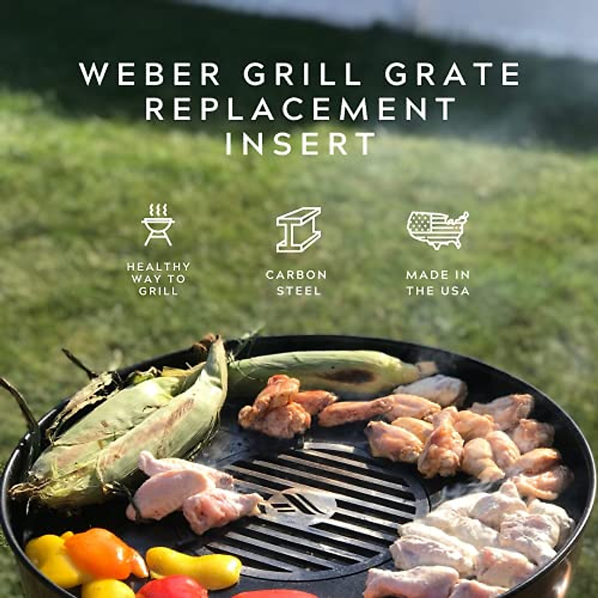 ARTEFLAME 26" Replacement BBQ Grill Grate Griddle/Grate Accessory Compatible with Weber Kettle