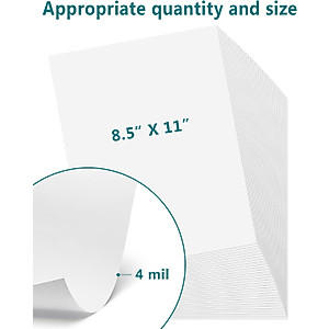 Premium Printable Vinyl Sticker Paper for Inkjet Printer,80 Sheets Matte White Waterproof Decal Paper, 8.5x11 inches ,Dries Quickly and Holds Ink Beautifully