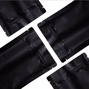 100 Pack Smell Proof Mylar Bags - 4 x 6 Inches Resealable Stand Up Ziplock Bags Food Storage Foil Pouch Matte Black