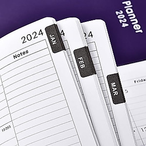 2024 Planner - 2024 Planner Spiral Bound, Jan. 2024 - Dec. 2024, 8”× 10”, 2024 Weekly & Monthly Planners for Women/Man with Printed Monthly Tabs, Strong Twin-Wire Binding, Waterproof Cover