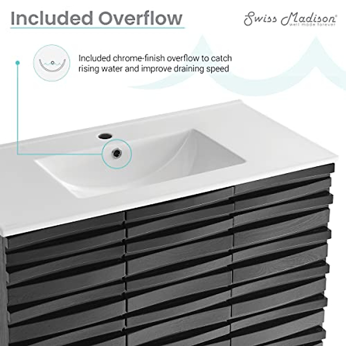 Swiss Madison Well Made Forever Cascade Bathroom Black Bath Vanity