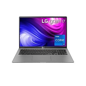 2023 LG Gram Ultralight Laptop 17" WQXGA IPS Intel Evo 4-Core i7-1195G7 16GB LPDDR4 Dual 512GB NVMe SSD Iris Xe Graphics HDMI WiFi AX USB-C Backlit Fingerprint Full Day Battery Windows 10 Pro w/RE USB