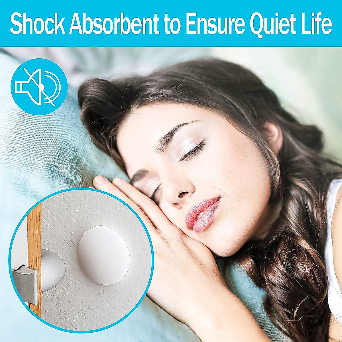 N brand 1.57inche Door Stopper Wall Protector, Adhesive Reusable Bumper Protector, with Strong 3M Adhesive,Quiet, Shock Absorbent Gel, Door Knob Wall Shield, White