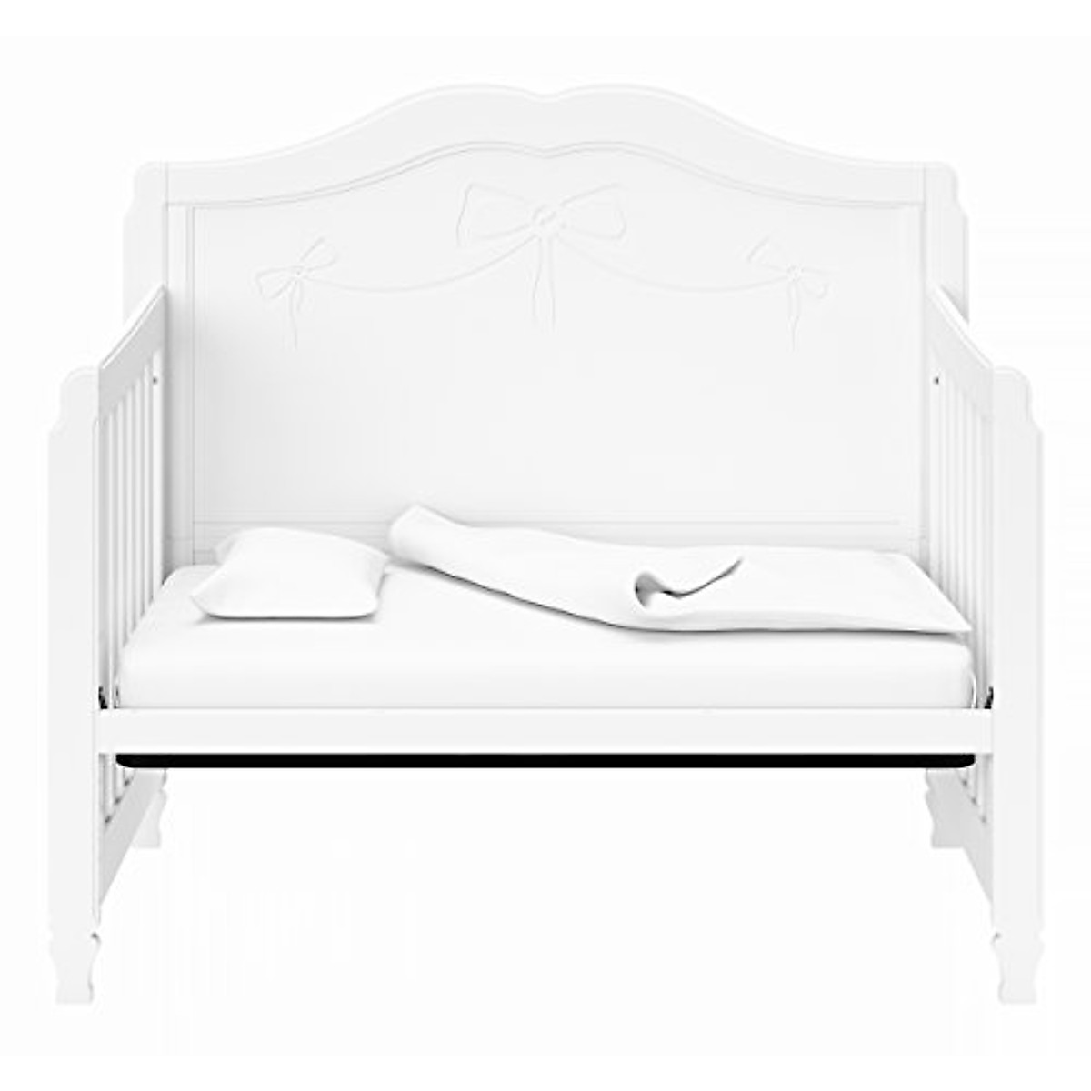 Storkcraft Princess 5-in-1 Convertible Crib (White) – GREENGUARD Gold Certified, Converts to Toddler Bed and Full-Size Bed, Classic Baby Crib for Girls Nursery, Fits Standard Full-Size Crib Mattress