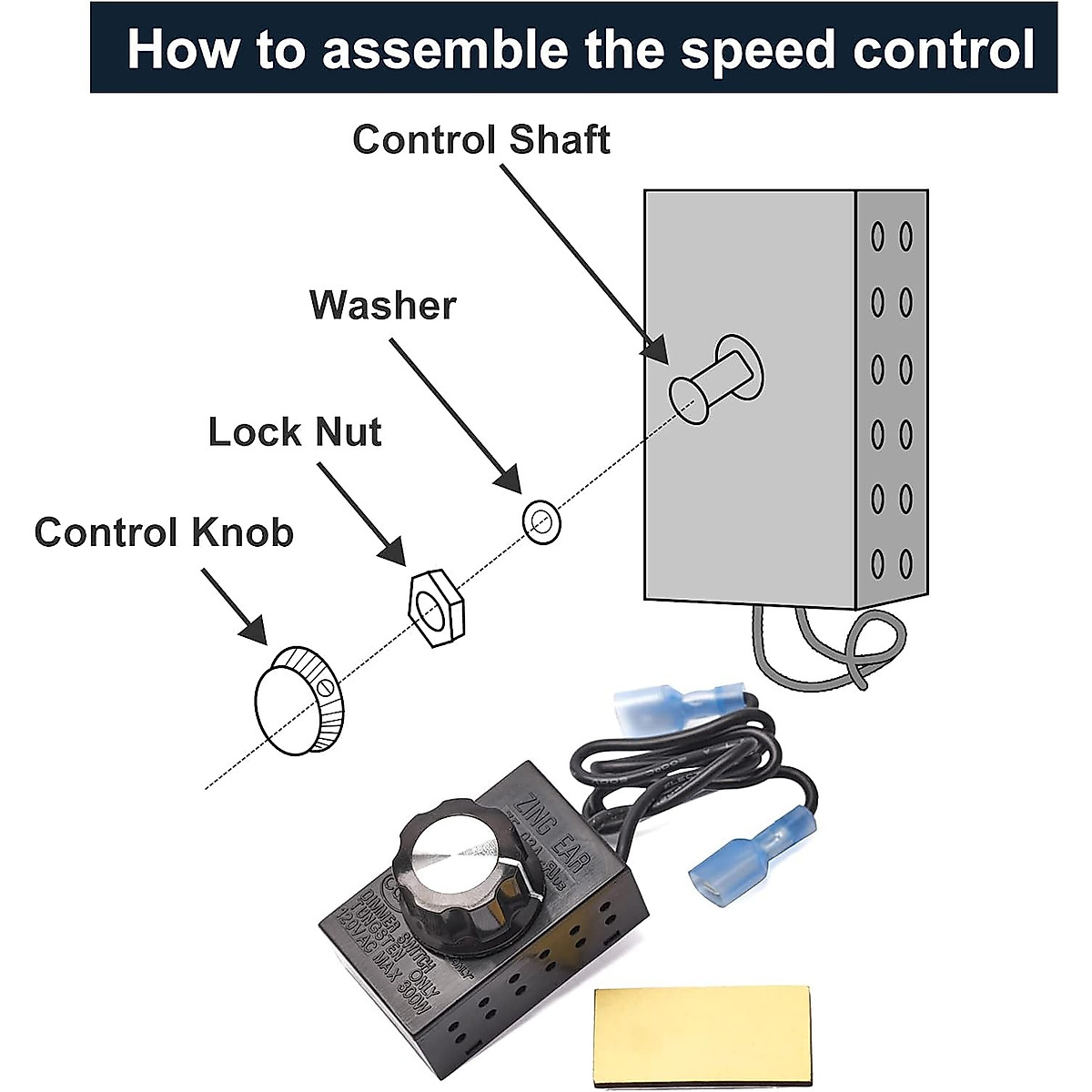 Hiorucet Fireplace Blower Fan Variable Rheostat Speed On/Off Switch Control and Magnetic Thermostat Switch with High Temperature Resistant Wire for Fireplace Blower Fan, Wood Stove, Gas Log Fireplace.