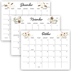 Beautiful 2023 Magnetic Fridge Calendar Set 3 - Runs Until July 2024 - The Perfect Weekly/Monthly Calendar And Notepad With Floral Designs for Easy Organizing