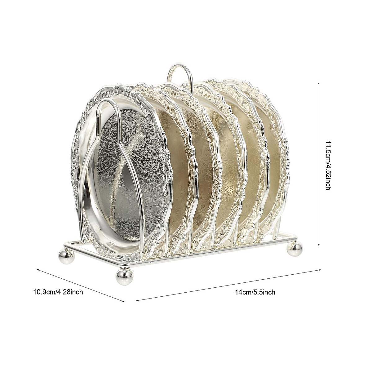 DECHOUS 1set Metal Insulated Coasters Metal Coffee Cup Table Coasters for Drinks Desktop Decor Cocktail Metal Coaster Christmas Dinner Decor Metal Cup Mats Cup Holder Coaster Cup Coaster