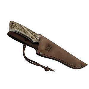 PUMA SGB Teton Staghorn Hunting Knife with Leather Sheath