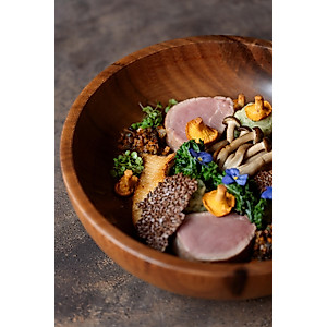 JJ Imperium Large Salad Bowl – 11" x 3.15" – Acacia Wood