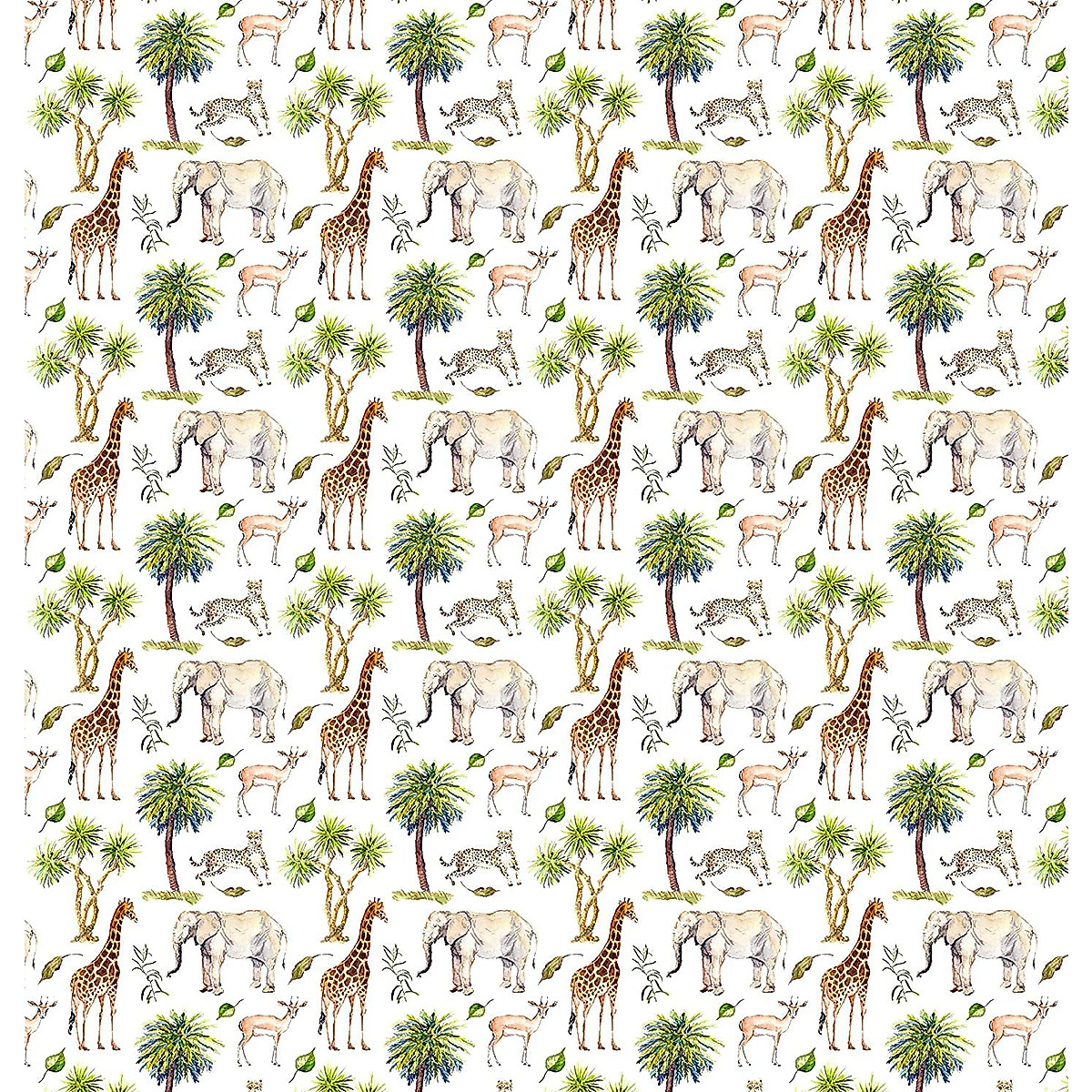 Stesha Party Safari Wrapping Paper Jungle Birthday Gift, Folded Flat 30 x 20 Inch, 3 Sheets