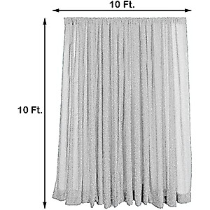 SFN SKY 10ft x10ft Silver Spandex Curtain Party Wedding Backdrop Photography Background Photo Booth Backdrop Studio Background (Silver)