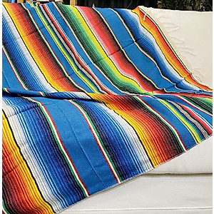 Charlbytion Decorative Table Runners Soft Cozy for Bed or Sofa Farmhouse Outdoor Throw Blankets Camping or Picnic Restaurants Hotel Patio Tablecloth. (55''x85'', Blue)