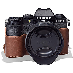MegaGear MG1960 Ever Ready Genuine Leather Camera Case Compatible with Fujifilm X-S10 - Brown