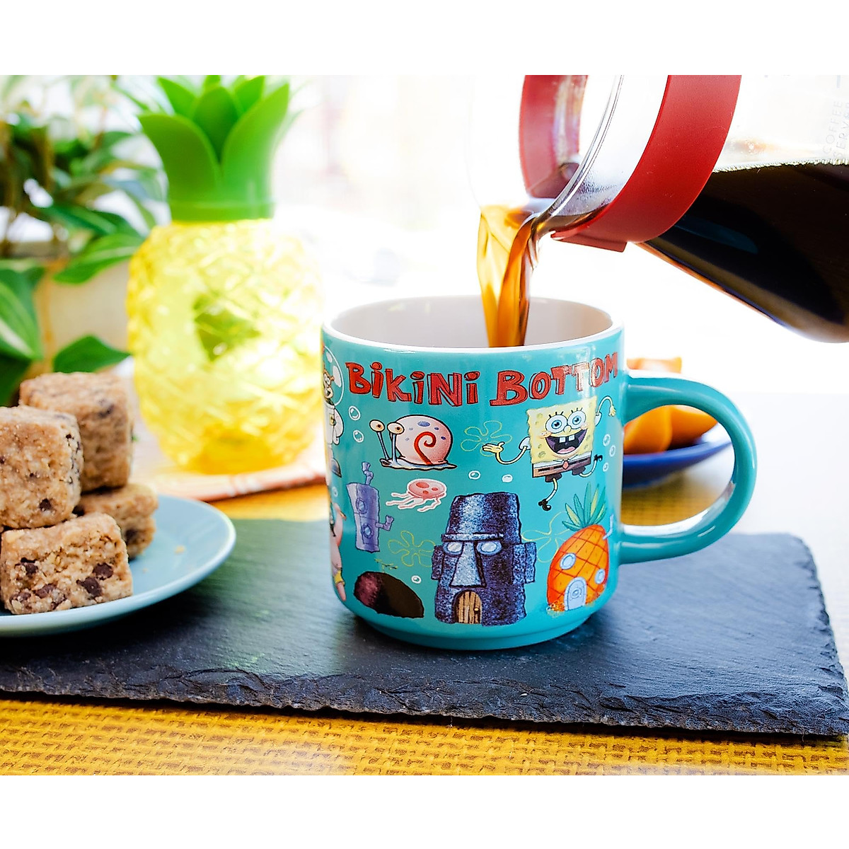 Silver Buffalo SpongeBob SquarePants Bikini Bottom Ceramic Mug | Coffee Cup For Espresso, Tea, Cocoa | Holds 13 Ounces