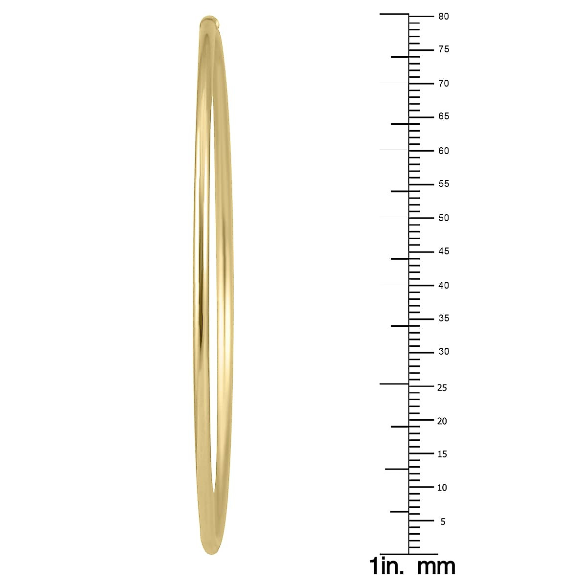 80MM Endless Hoop Earrings 14k Yellow Gold