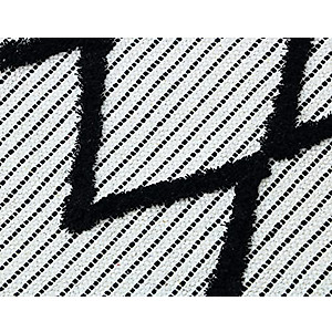 SISOSU Stripes Cotton Area Rug - Braided Black Carpets Suitable for Living Room, Bedroom, Dining Room, Home Décor - Handcrafted Traditional Rugs - Non-Skid - 4’ x 6’ - White & Black