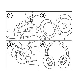 Zotech Replacement Leather Earpads Cushions for Plantronics BackBeat PRO 2, Voyager 8200 UC Headphones (Black)