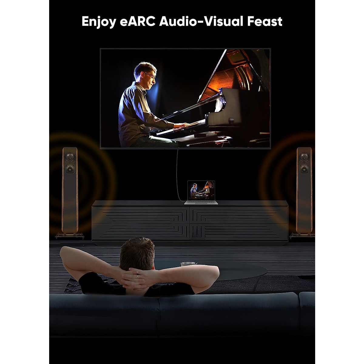 CableCreation eARC HDMI Cable 8K, HDMI to HDMI Cable for PS4 (48Gbps, 8K/60Hz) - 3.3 Feet, eARC HDR HDCP 2.2 2.3 Compatible with 4K Devices