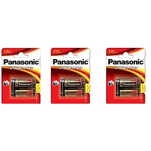 Panasonic 3 2CR5 6-Volt Photo Lithium Cylinder Batteries 2CR5M
