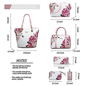 2E-youth Purses And Handbags For Women Satchel Shoulder Bag Top Handle Tote Bag Hobo Purses Set(1C-pink&white)