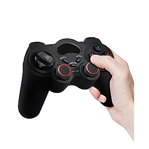 Fosmon (Set of 4) Analog Stick Joystick Controller Performance Thumb Grips Compatible with PS5, PS4, Xbox One, Xbox Series X/S Compatible with Nintendo Switch Pro (Black/Red)