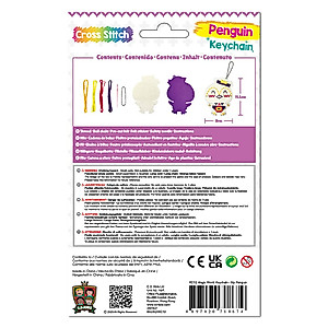 C.S. Kids KC12 My Penguin Keychain, First Sewing Arts & Crafts Gifts -Crafting Keychain | Educational DIY Cross-Stitch for Kids