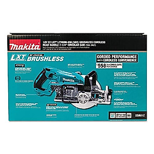 Makita XSR01Z-R 18V X2 LXT Cordless Lithium-Ion Brushless 7-1/4 in. Rear Handle Circular Saw (Renewed)