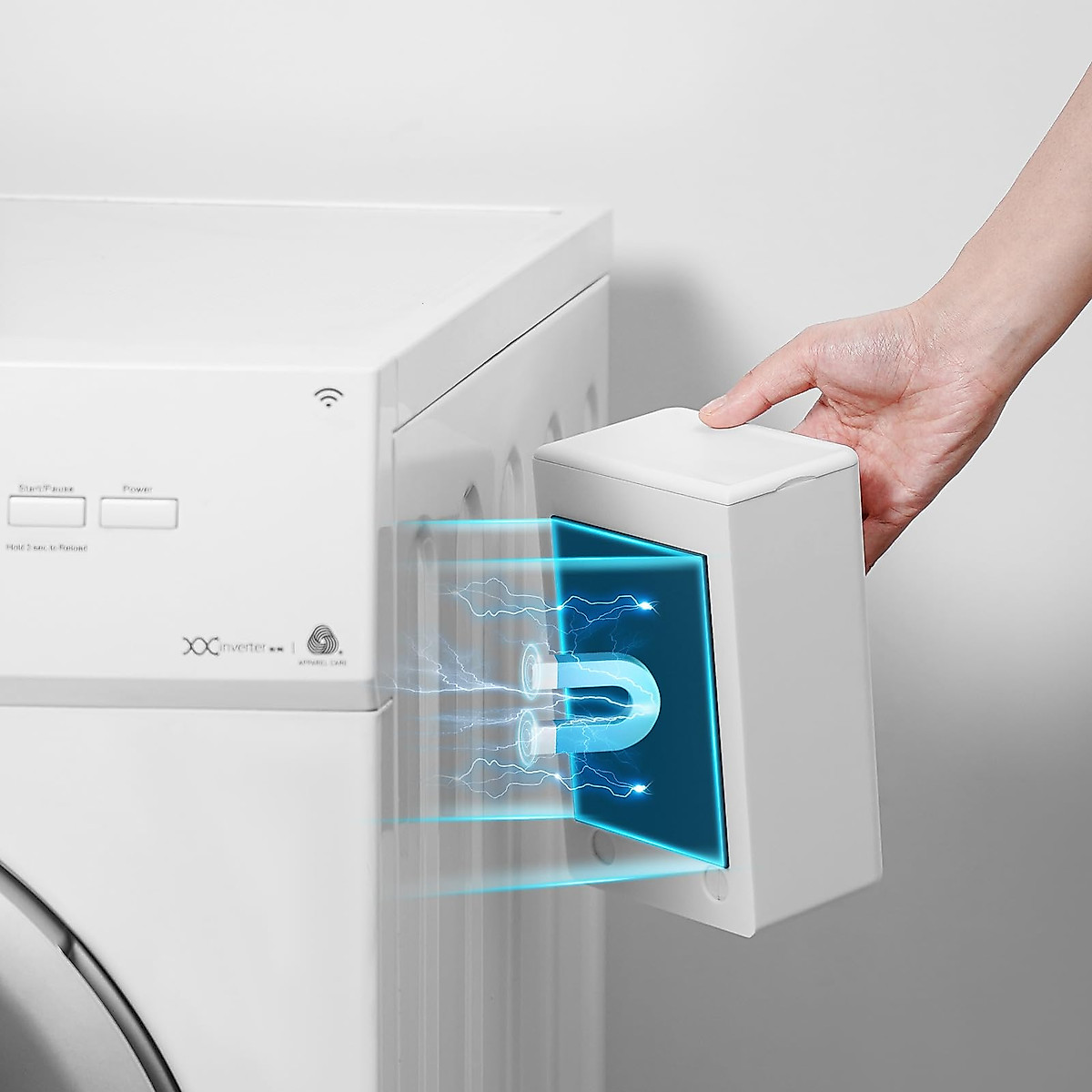 SUBEKYU Magnetic Dryer Sheet Holder for Laundry Room, Dryer Sheet Container,Dryer Sheet Dispenser,Wall Dryer Sheet Box for Laundry Organization and Storage,Plastic Fabric Sheet Holder with Lid,White