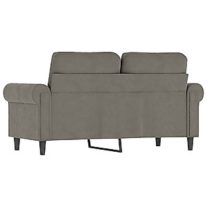 FAMIROSA 2-Seater Sofa Light Gray 47.2" Velvet (Weight: 51.81 lbs)