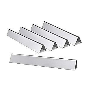 Hongso 7636 15.3" Stainless Steel Flavorizer Bars Replacement for Weber Spirit 300 Series E-310, E-320, S-310, S-320 with Front Mounted Control Panel Grills 46410674 46510001 5-Pack Heat Plates, 20GA