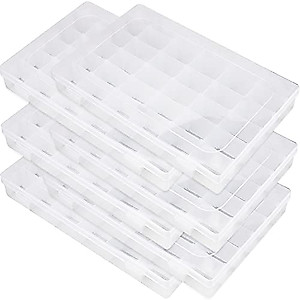 MOUYAT 6 Pack 36 Grids Clear Plastic Organizer Boxes, Adjustable Plastic Craft Jewerly Organizer Storage Boxes with Compartments, Bead Storage Containers for Jewelry Art DIY Crafts Small Parts