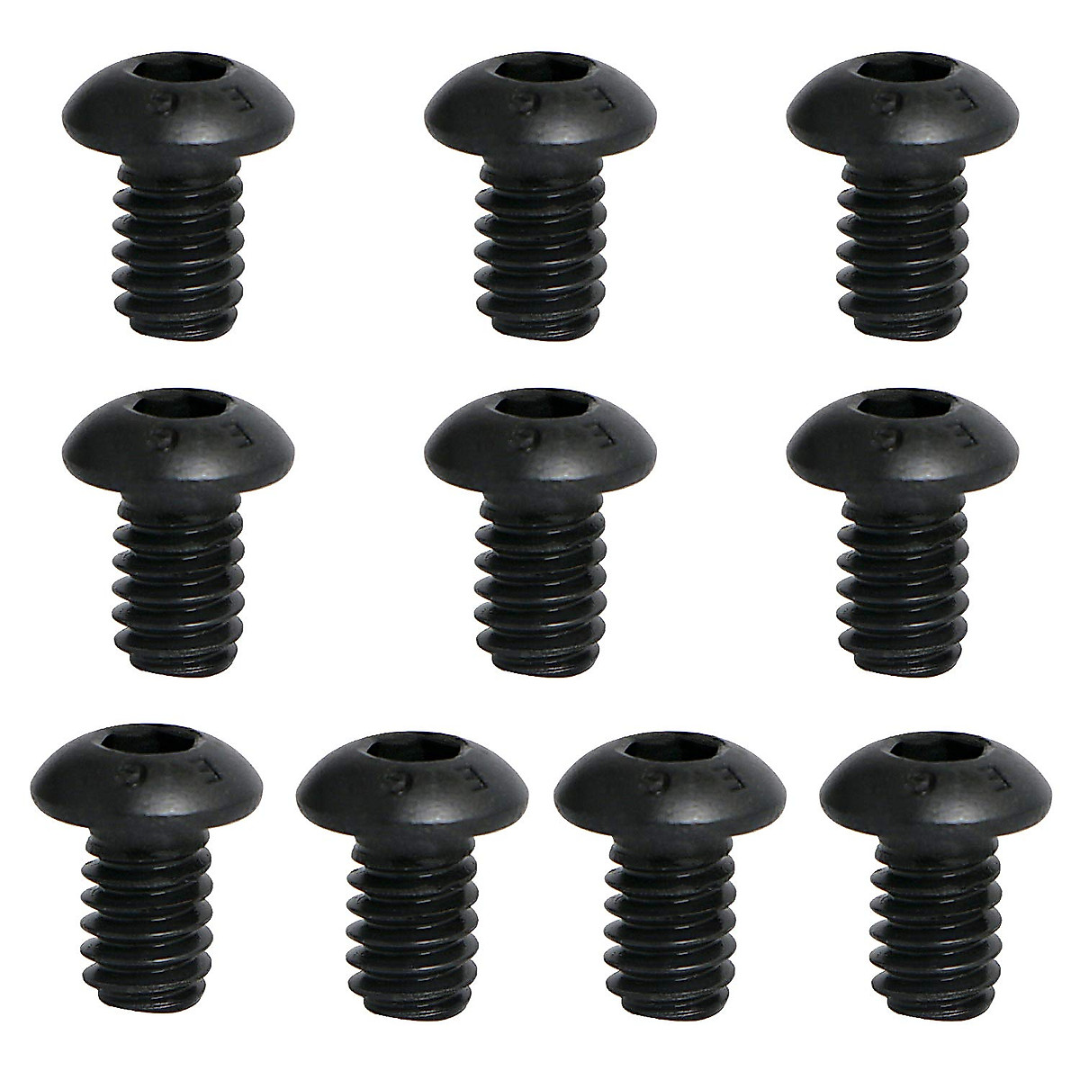 Aopin 1/4-20 x 3/8" Hex Socket Cap Screws, Button Head Socket Cap Screws, 10.9 Grade Alloy Steel, Black Oxide Finish, Fully Threaded, 10Pcs