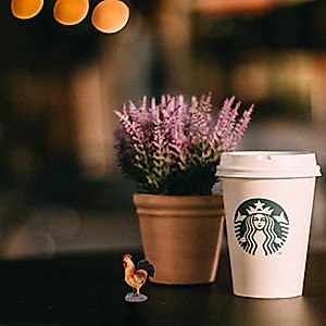 ARTIBETTER 4pcs Farm Animal Figurines Miniature Resin Hen Rooster Chicken Statues Sculpture for Bonsai Fairy Gardens Scene Micro Landscape Decor