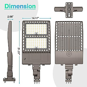 NUOGUAN 100W LED Barn Lights 12000LM & 400W LED Parking Lot Light 56000LM Photocell ETL Listed, 5000K IP65 Waterproof Commercial Street Area Lighting