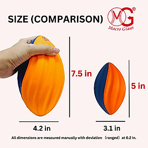 Macro Giant 7.5 Inch PU Soft Foam Spiral Football, Set of 6, Assorted Colors, Training Practice, Kid Toy, Yard Game, Preschool