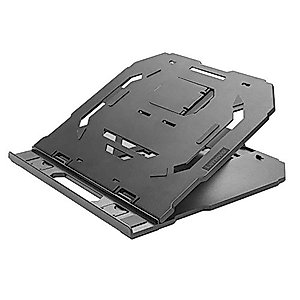 Lenovo 2-in-1 Laptop Stand, Ergonomic, 10 Adjustable Tilt Angles, Ventilated, Non-Slip, Portable, GXF0X02619, Black