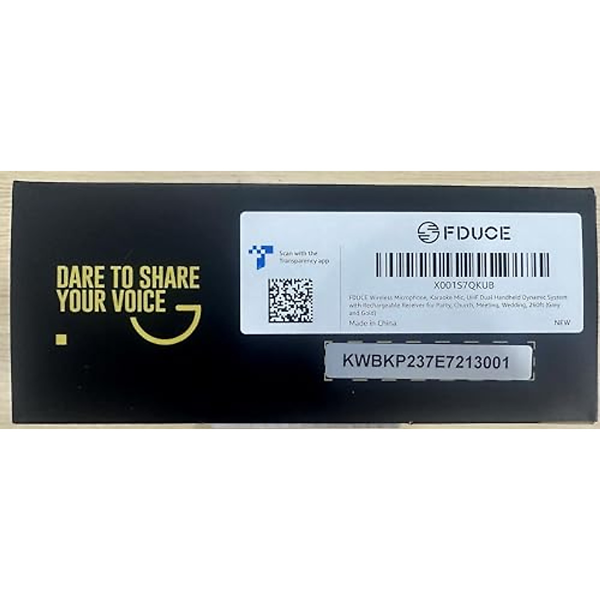 FDUCE Wireless Microphone, Karaoke Mic, UHF Dual Handheld Dynamic System with Rechargeable Receiver for Party, Church, Meeting, Wedding, 260ft (Grey and Gold)