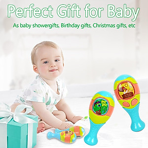 La Granja De Zenon Newborn Toys Bartolito Maracas for Kids with Electric,Egg Shakers Maracas and Baby Rattles 0-6 Months,Musical Instrument for Party Games Baby Party Favors（2PCS）