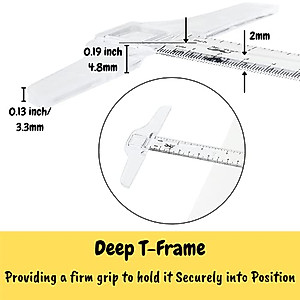 Mr. Pen- 12 Inches Plastic 3 Pack, T Square Ruler, Transparent, Drafting T Square, T Ruler for Crafting, Clear