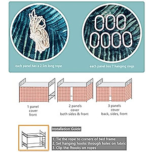 XGOPTS Bottom Bunk Bed Curtains Privacy Curtains Breathable Dustproof Single Bed Blackout Curtains Privacy Cloth Panels Underbed Loft Bed Canopy Tent Curtain Shading Drapes for Dorm