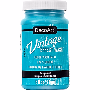 Decoart Vintage Effect Wash 8oz Turquoise, 8 Fl Oz (Pack of 1), Blue