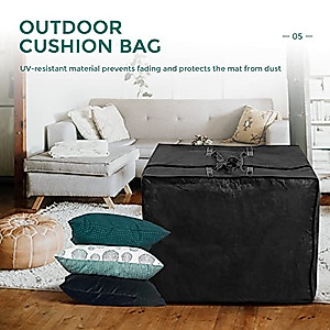 boyspringg Outdoor Cushion Storage Bag, 32''x32''x24'', Patio Cushion Storage Bag 420D Oxford Cloth Waterproof , Cushion Storage Bag for Patio Furniture, Cushion, Pillow etc.（Black）