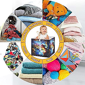 visesunny Square Shelf Basket Skull and Fractal Effect Storage Baskets Canvas Fabric Storage Boxes Foldable Nursery Basket for Clothes,Books,Toys,Shelves,Gifts