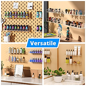 NIUBEE Wall Mounted Spice Rack Organizer,Clear Acrylic Spice Shelf Storage Holder,Hanging Seasoning Rack Organizer for Wall Kitchen 4 Pack